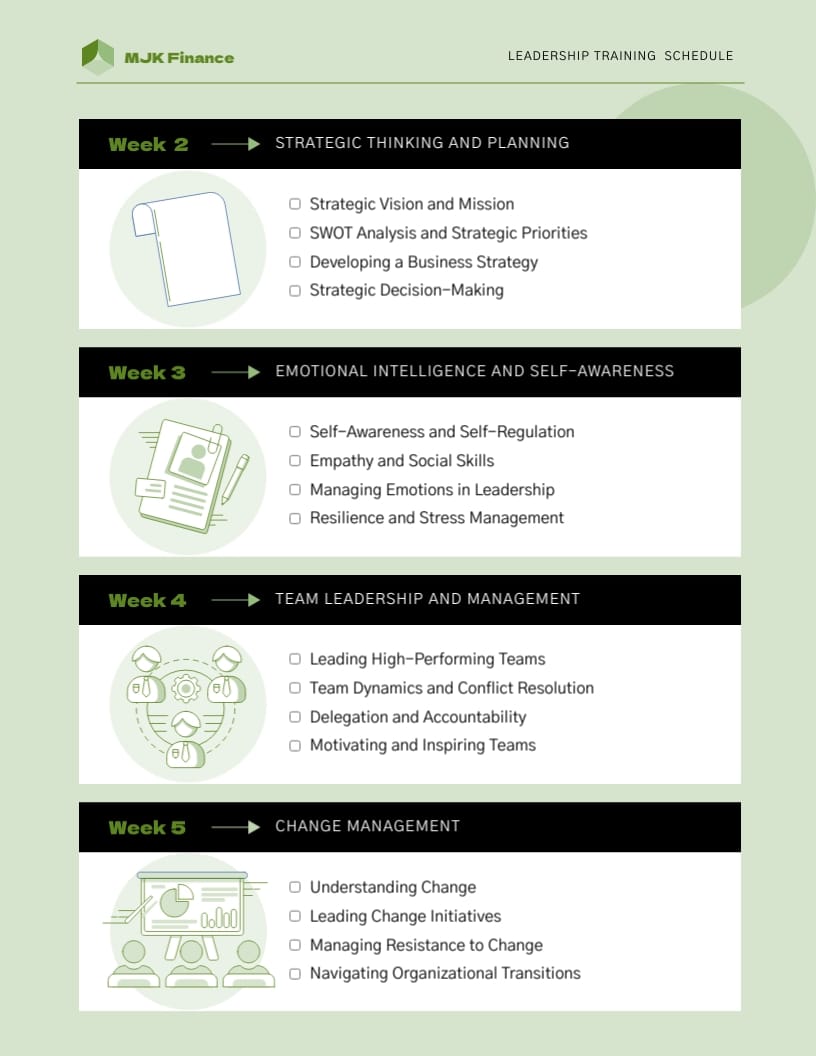 Leadership Training Schedule Template | Visme