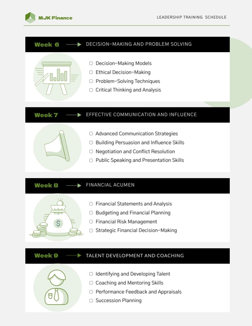 Leadership Training Schedule Template | Visme