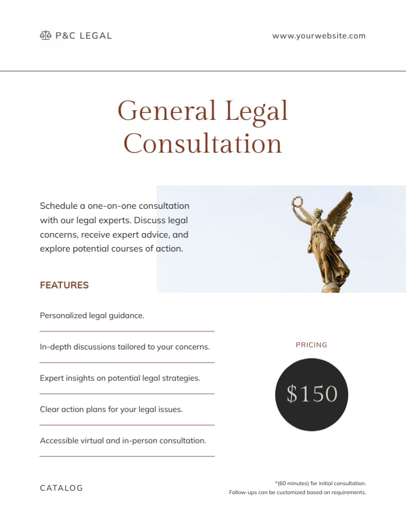 Legal Services Catalog Template | Visme