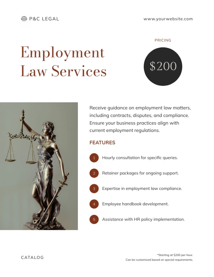 Legal Services Catalog Template | Visme