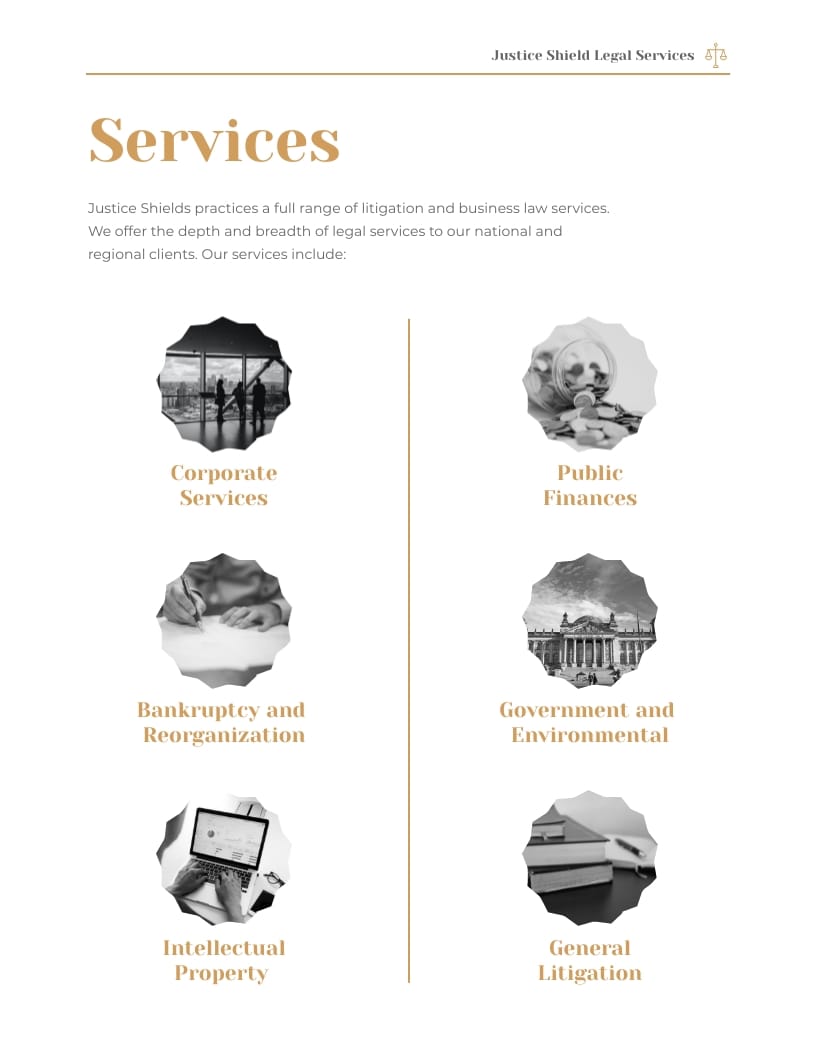 Legal Services Firm Booklet Template | Visme