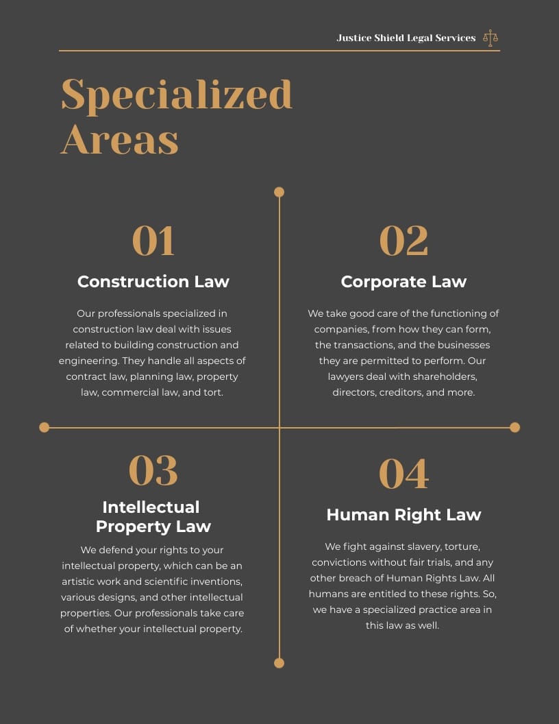 Legal Services Firm Booklet Template | Visme