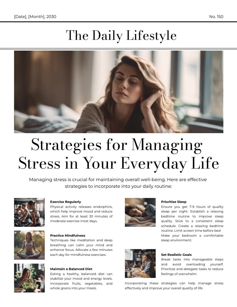 Lifestyle Newspaper Template | Visme