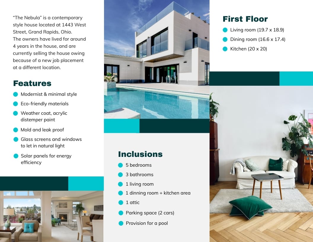 Luxury Property Trifold Brochure Template | Visme