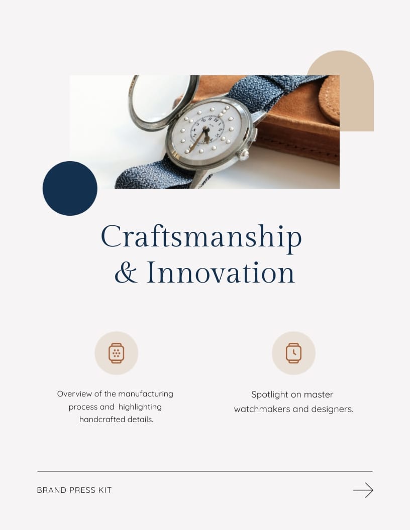 Luxury Watch Brand Press Kit Template | Visme