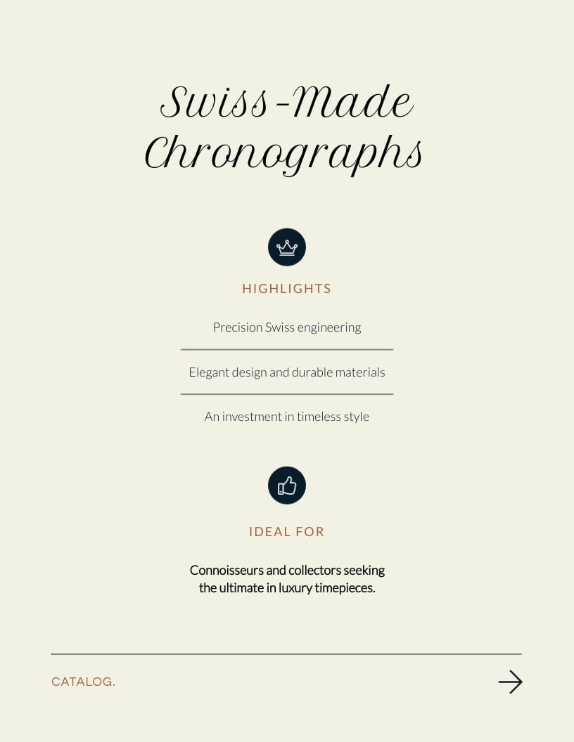 Luxury Watch Catalog Template | Visme