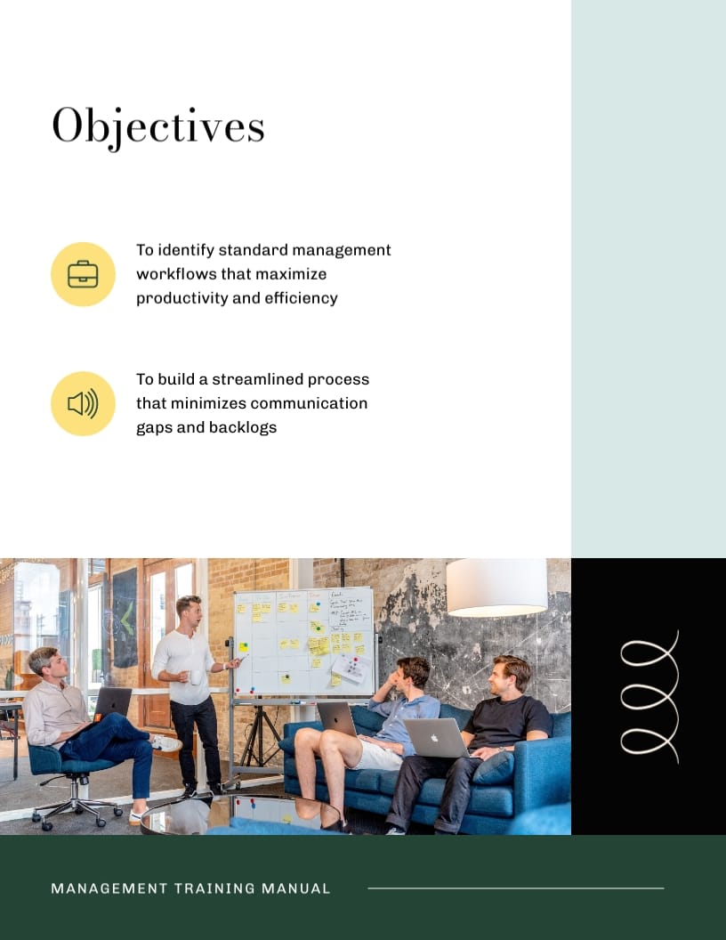 Management Training Manual Template | Visme Management Training Manual Template | Visme