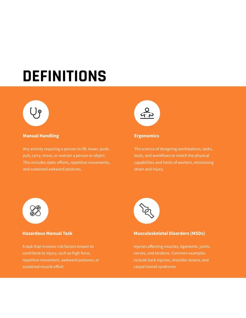 Manual Handling Procedure Plan Template | Visme