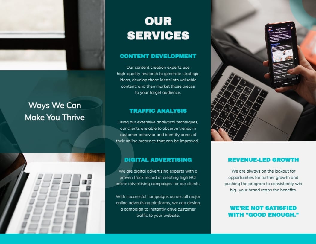 Marketing Agency Trifold Brochure Template | Visme