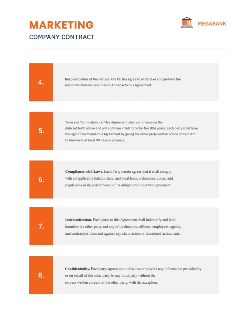 Marketing Company Contract Template | Visme