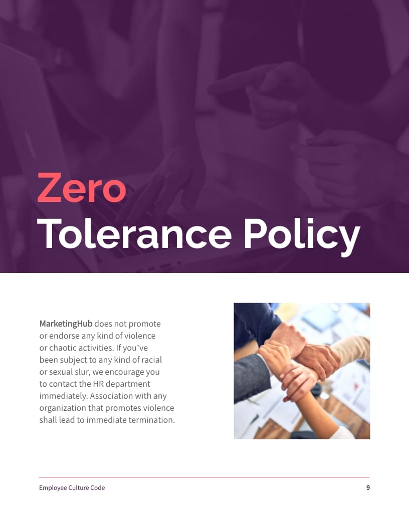 MarketingHub Employee Handbook Template | Visme