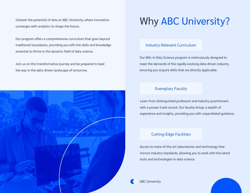 Masters Program Bifold Brochure Template | Visme
