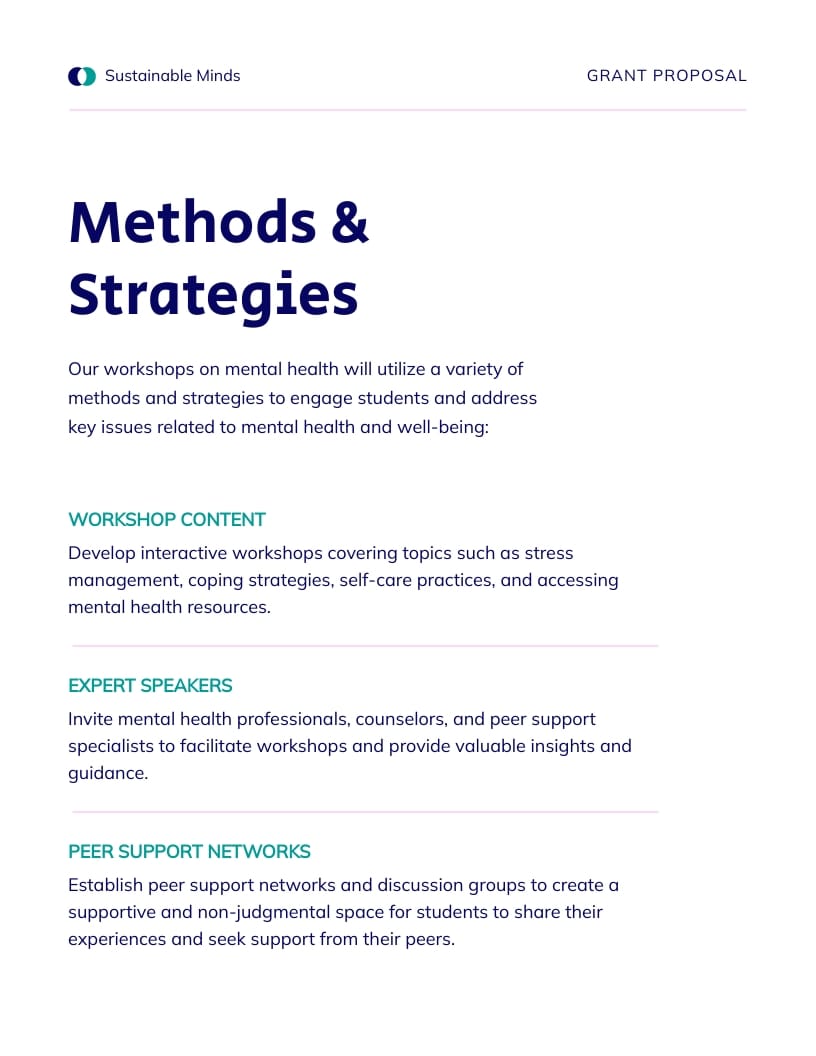 Mental Health Workshop Grant Proposal Template | Visme