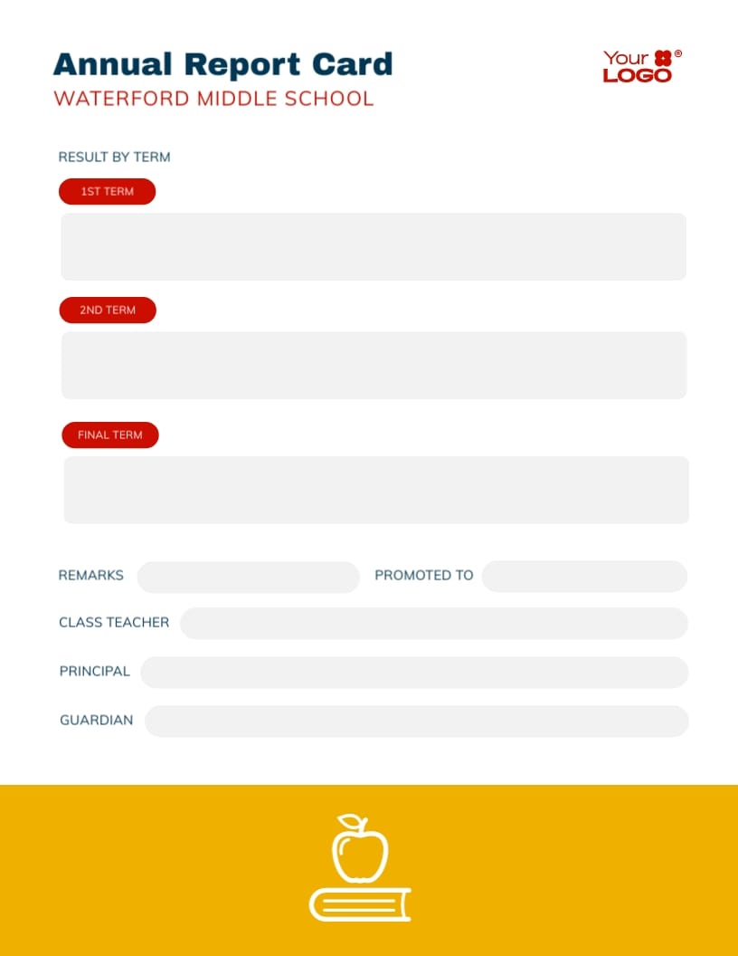 Middle School Report Card Template | Visme