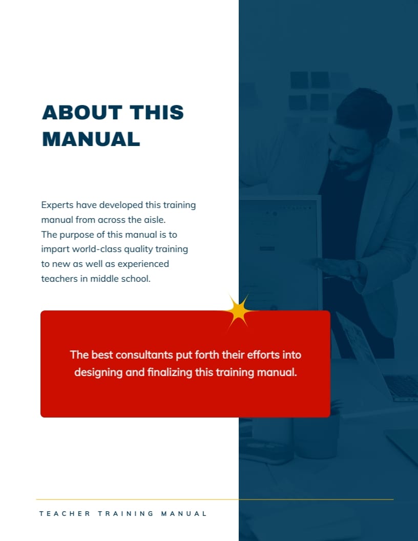 Middle School Teacher Training Manual Template | Visme
