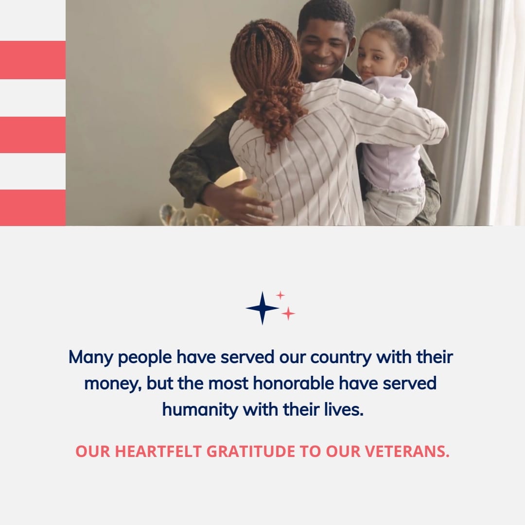 Minimalist Elegant Veterans Day Greeting Card Square Template | Visme