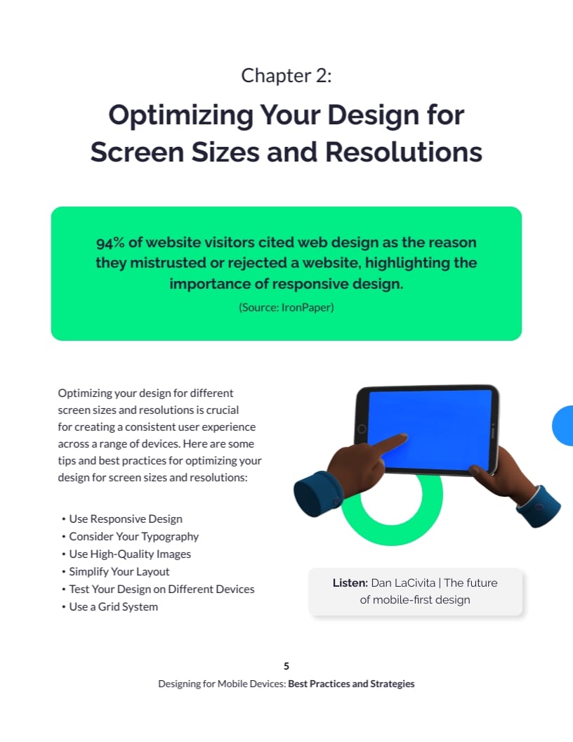 Mobile Design Ebook Template | Visme