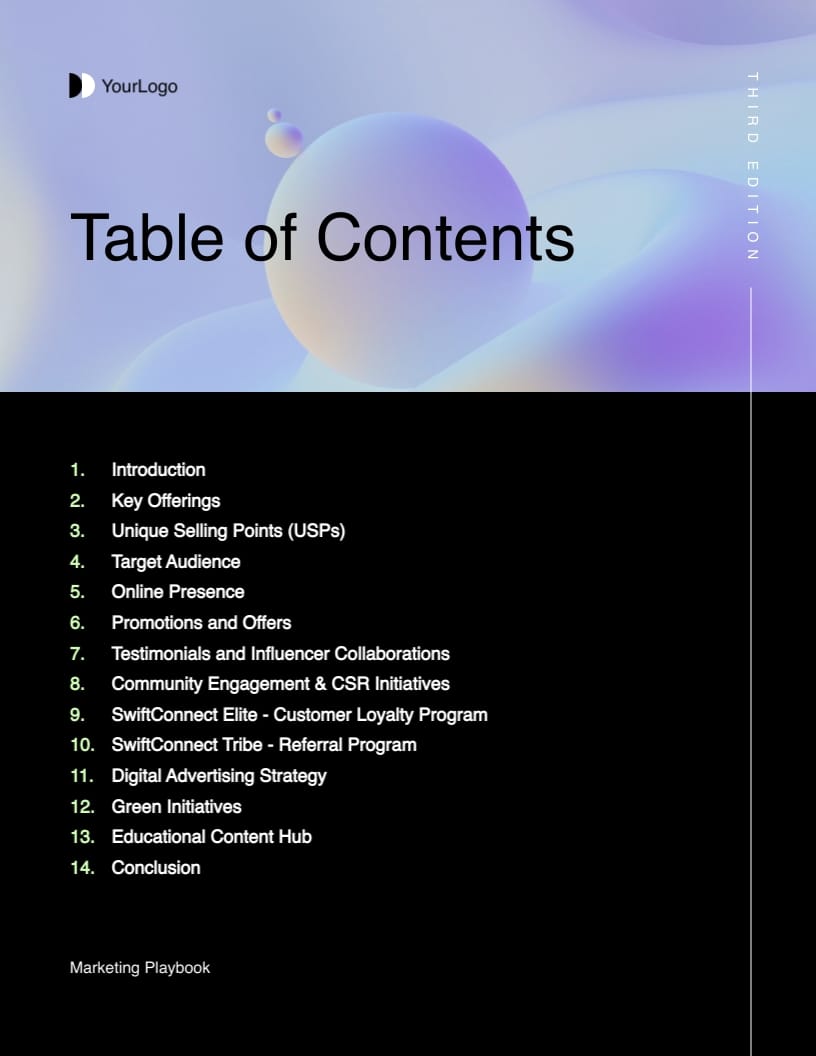 Mobile Network Operator Marketing Playbook Template | Visme