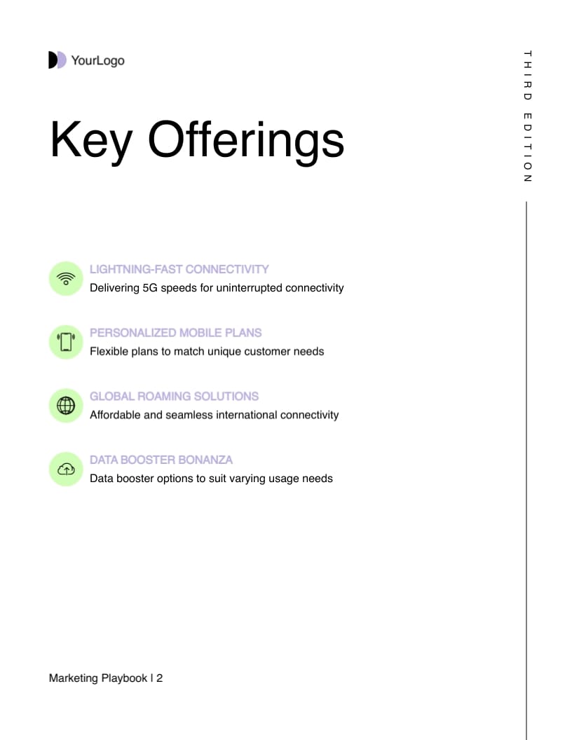 Mobile Network Operator Marketing Playbook Template | Visme