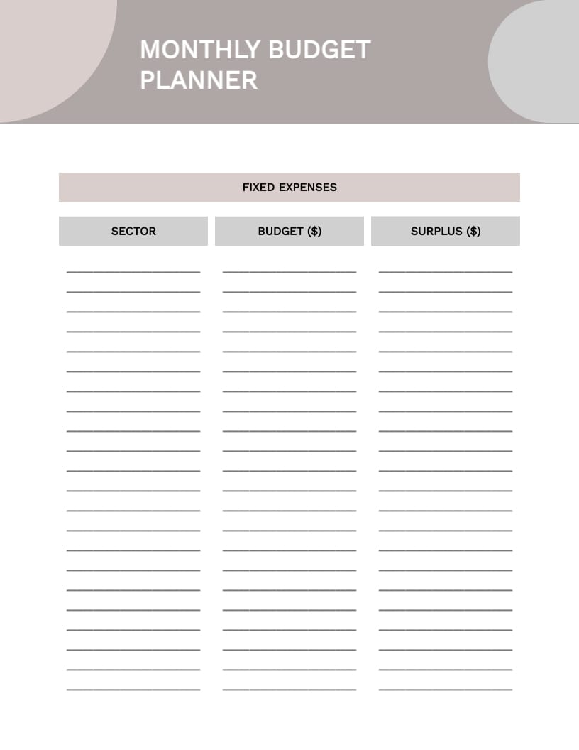 Monthly Budget Planner Template | Visme