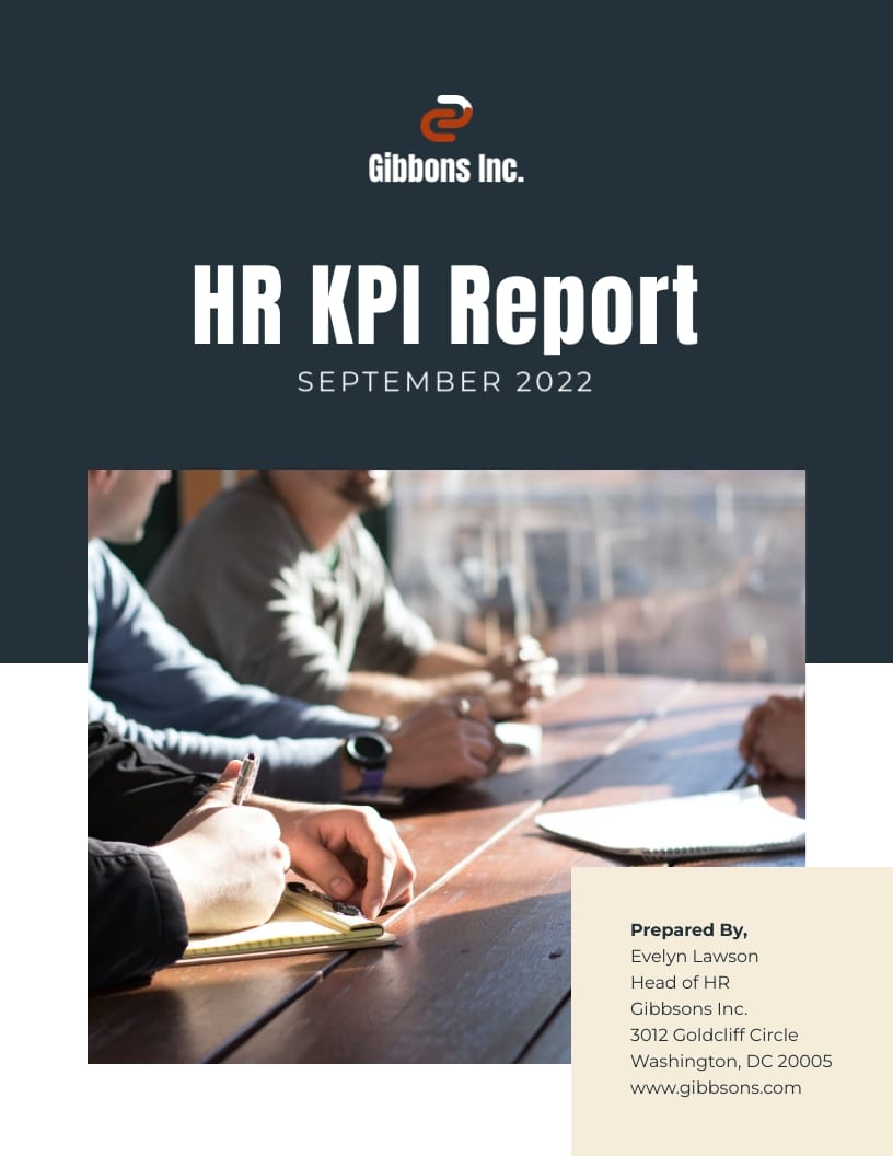 Monthly HR KPI Report Template Visme