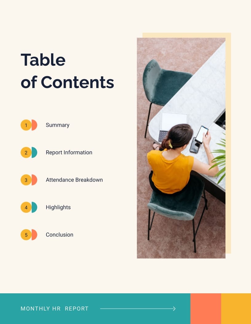 Monthly HR Report Template Visme