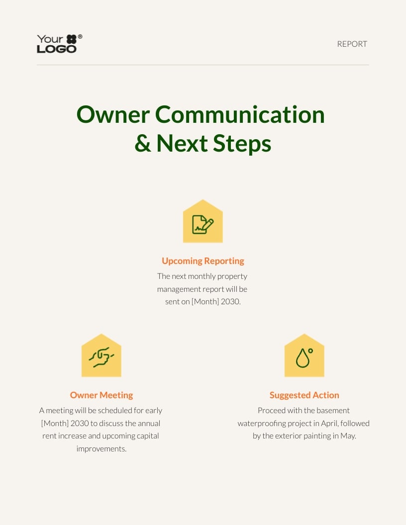 Monthly Property Management Report Template | Visme