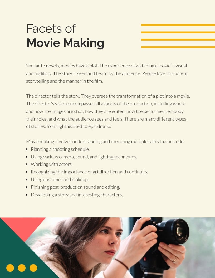 Movie Making Ebook Template | Visme