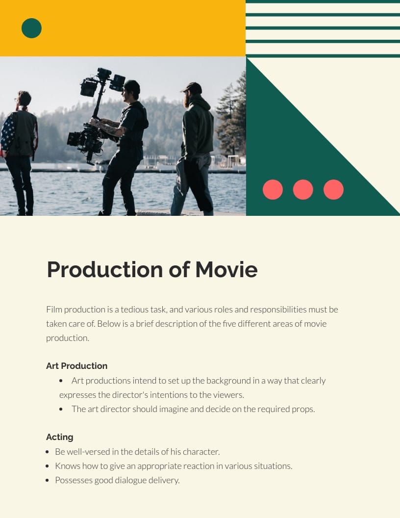 Movie Making Ebook Template | Visme