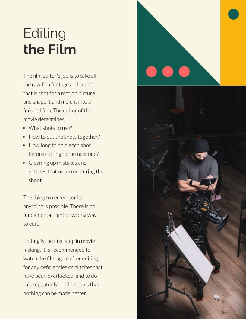 Movie Making Ebook Template | Visme