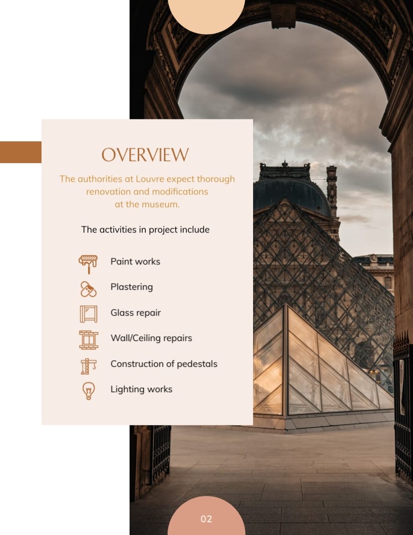 Museum Renovation Progress Report Template | Visme