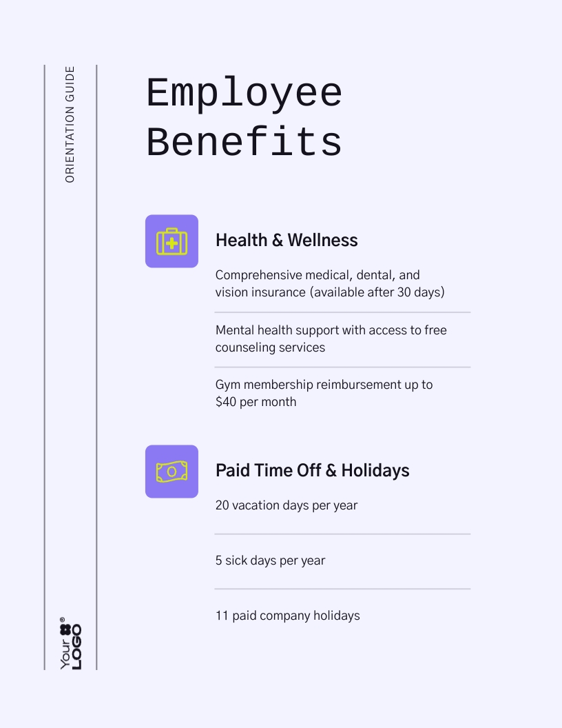 New Employee Orientation Guide Template | Visme