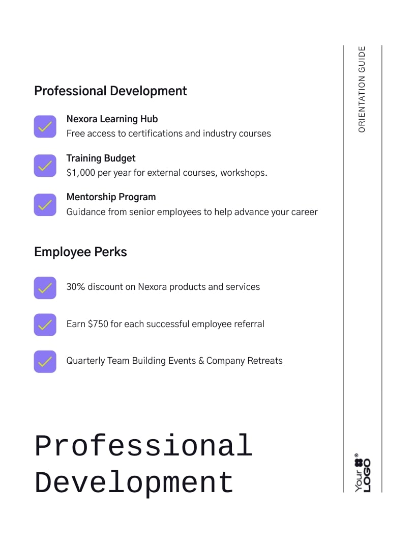 New Employee Orientation Guide Template | Visme