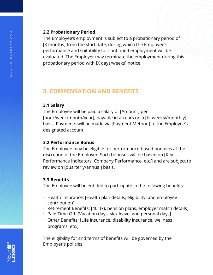 New Hire Contract Template | Visme