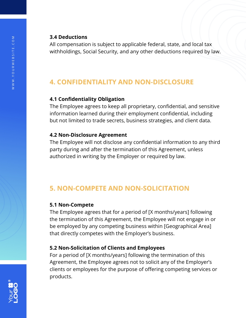 New Hire Contract Template | Visme
