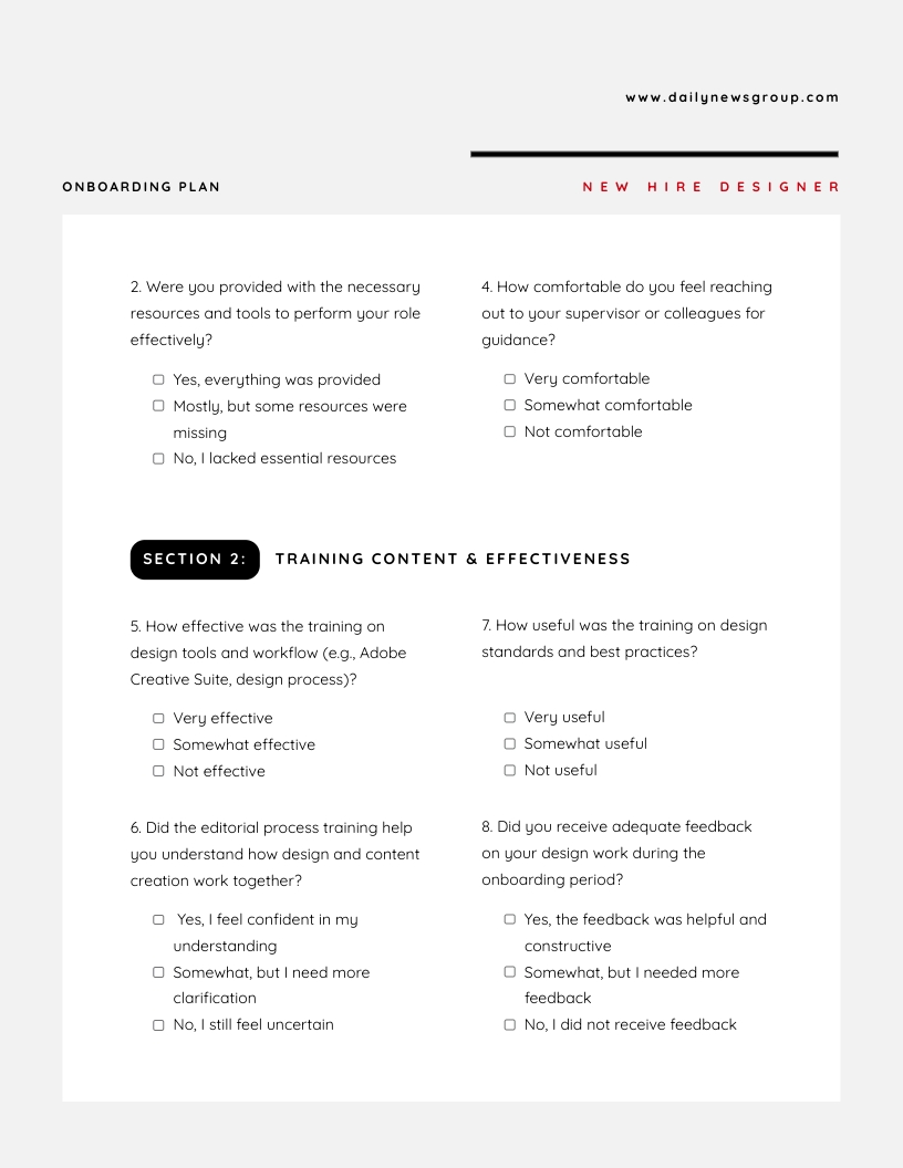 New Hire Designer Onboarding Plan Template | Visme