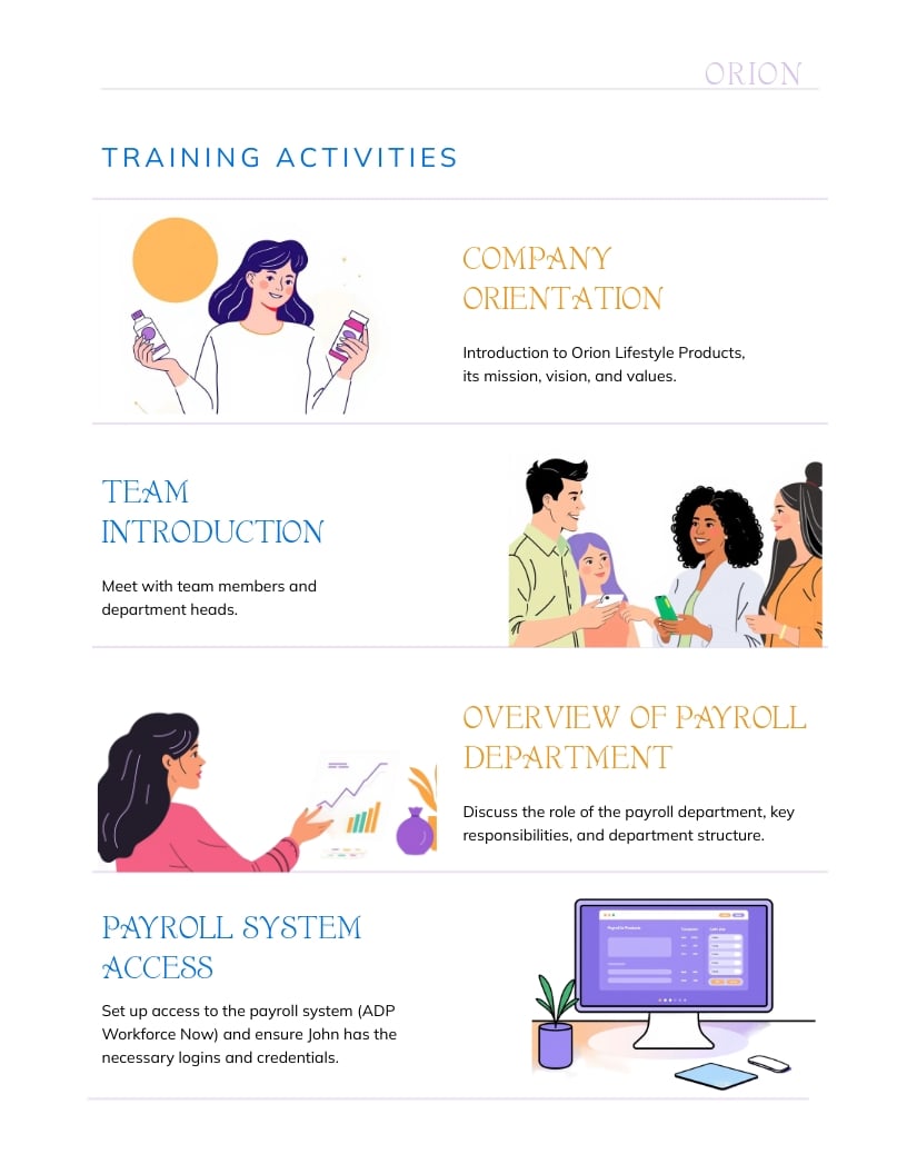 New Hire Payroll Analyst Training Plan Template | Visme