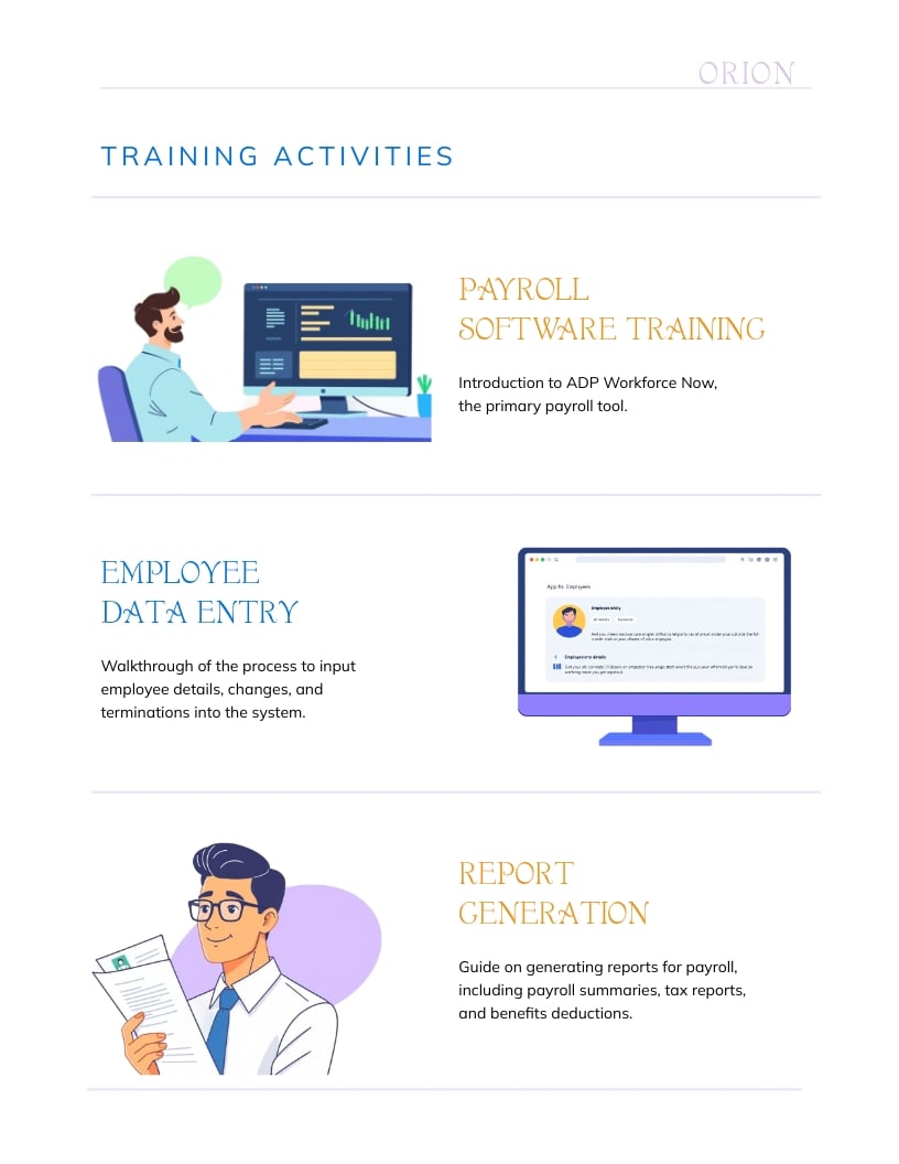 New Hire Payroll Analyst Training Plan Template | Visme