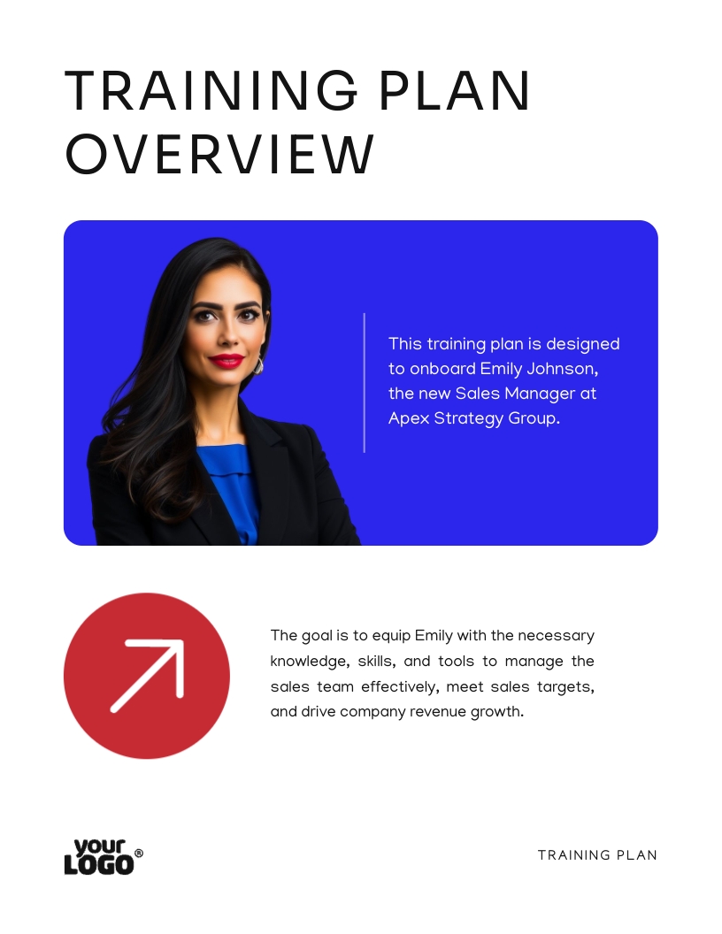 New Hire Sales Manager Training Plan Template | Visme