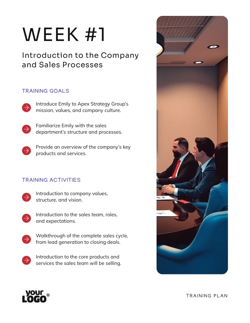 New Hire Sales Manager Training Plan Template | Visme