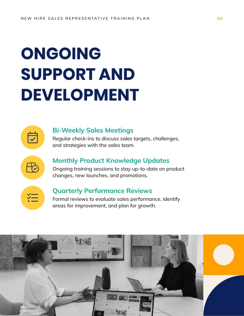 New Hire Sales Representative Training Plan Template | Visme