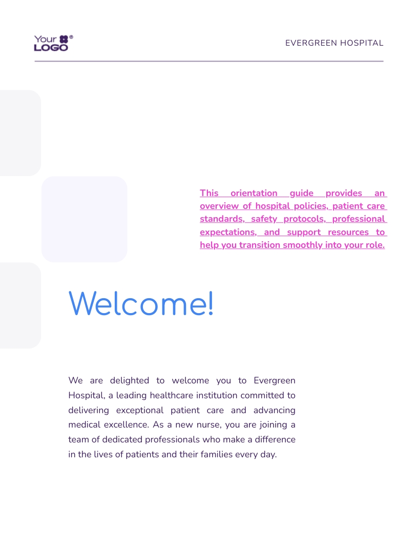 New Nurse Orientation Guide Template | Visme