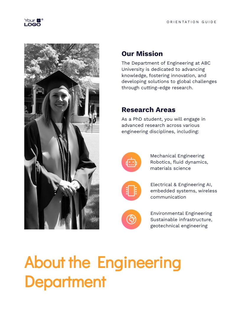 New Student Orientation Guide Template | Visme