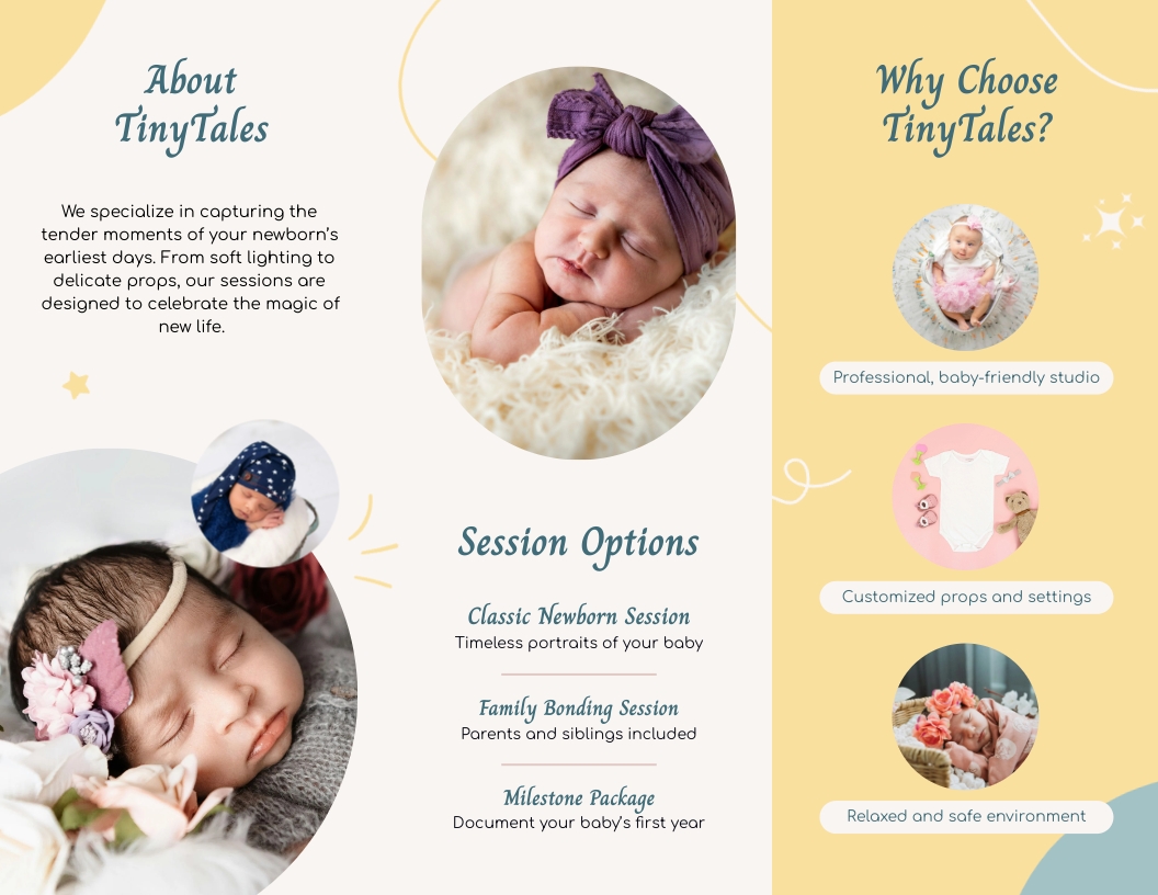 Newborn Photography Brochure Template | Visme