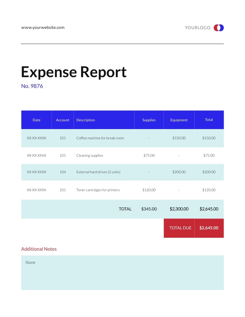 Office Supplies Expense Report Template | Visme