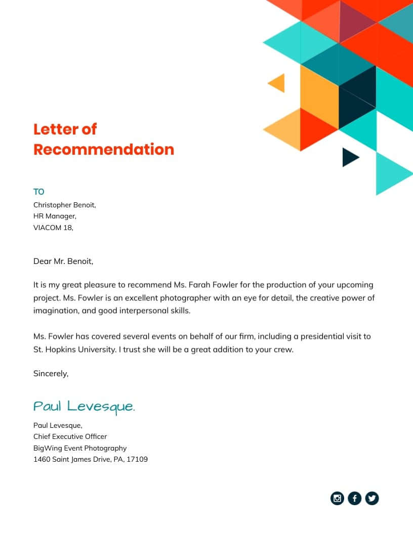 Letter Of Recommendation Template Ey Hot Picture