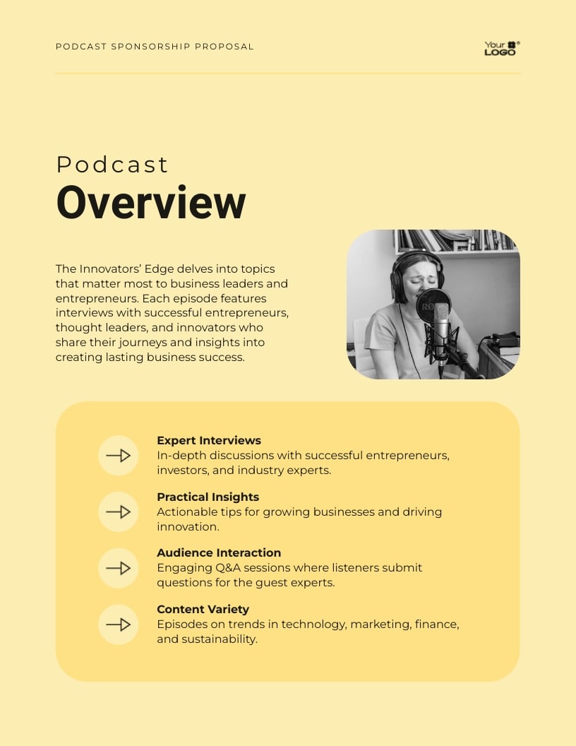 Podcast Sponsorship Proposal Template | Visme