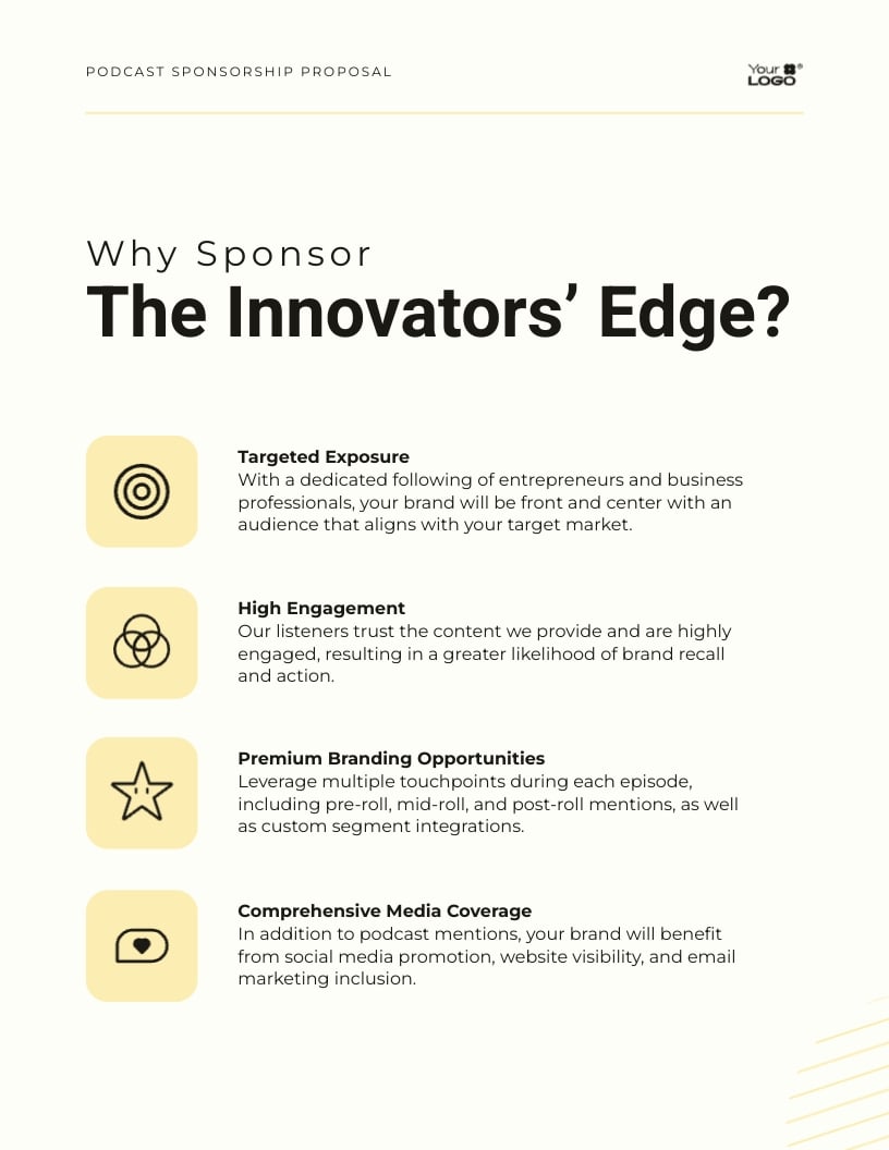 Podcast Sponsorship Proposal Template | Visme
