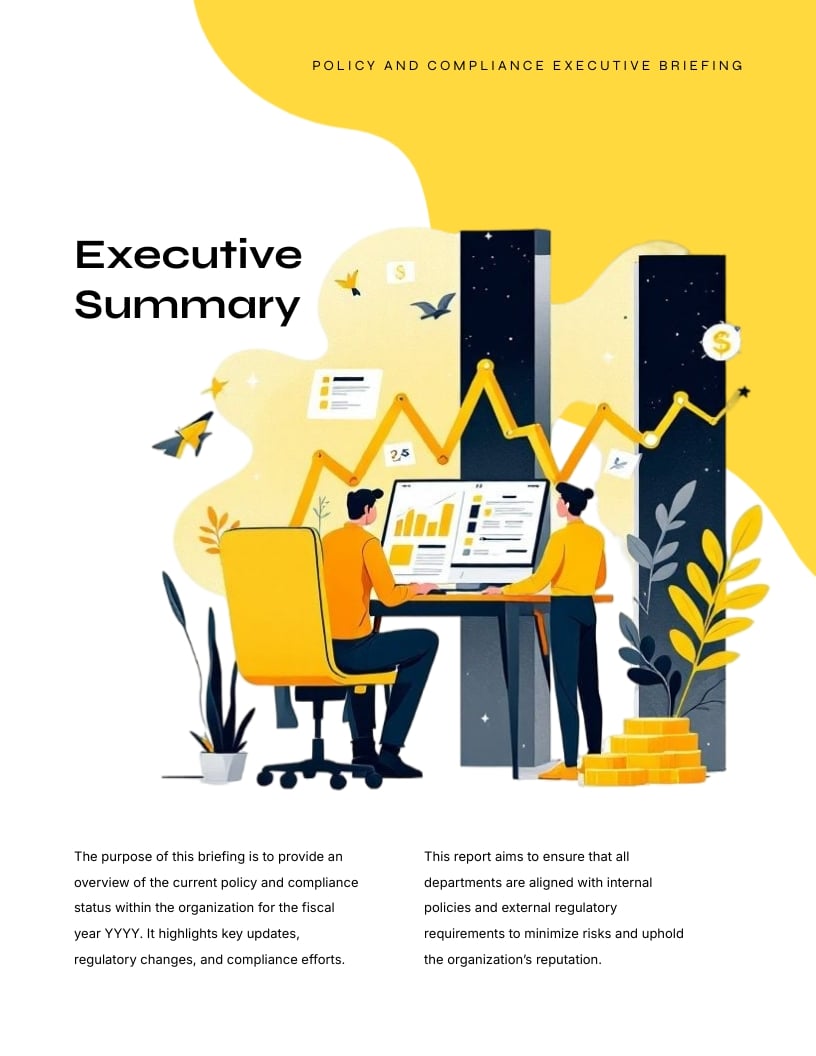 Policy and Compliance Executive Briefing Report Template | Visme