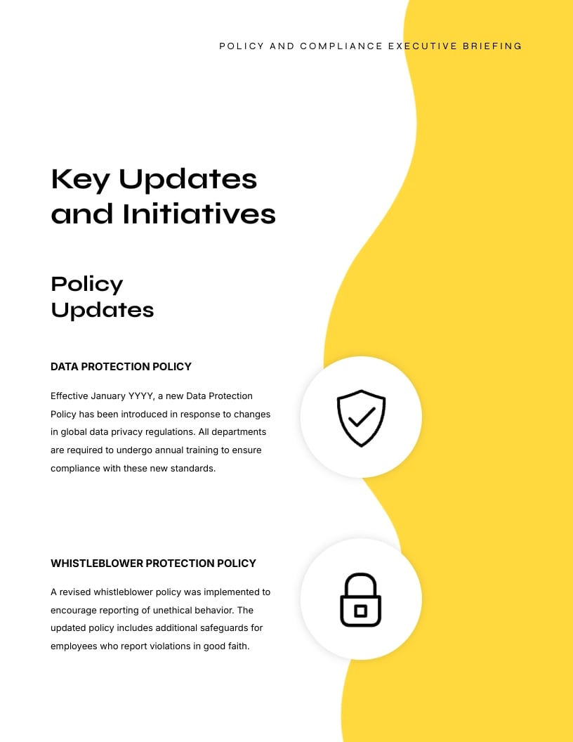 Policy and Compliance Executive Briefing Report Template | Visme